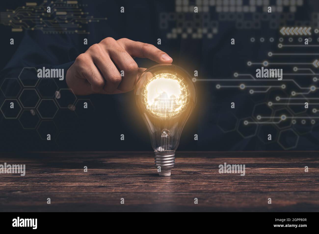 concept, idea, light bulb growth illustration Stock Photo - Alamy