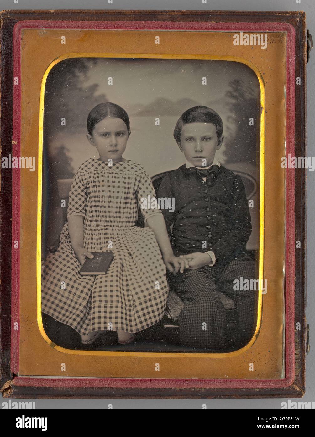 Untitled (Portrait of a Girl and a Boy), 1847. Daguerreotype Stock ...
