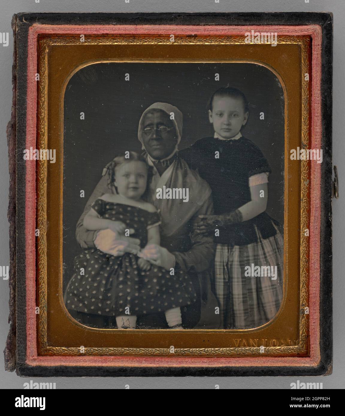 Untitled (Portrait of a Woman with Two Children), 1850s. Black-and ...