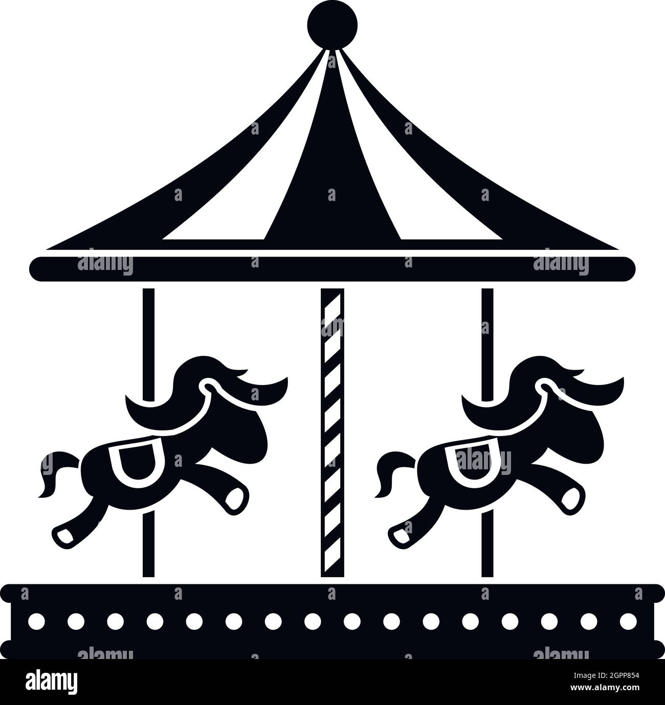 Merry go round horse ride icon, simple style Stock Vector Image & Art ...