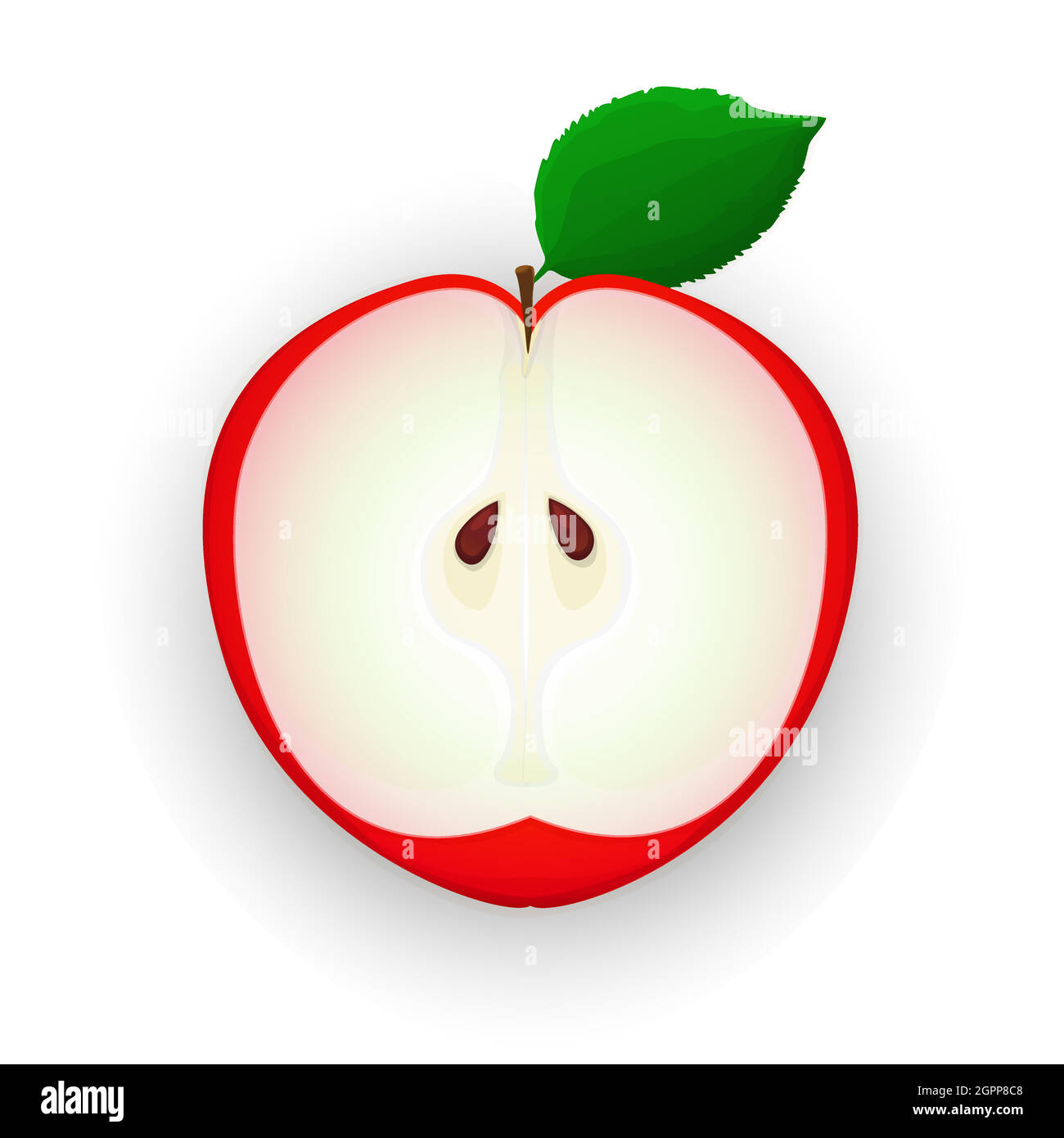 Red apple with leaf Stock Vector Images - Alamy