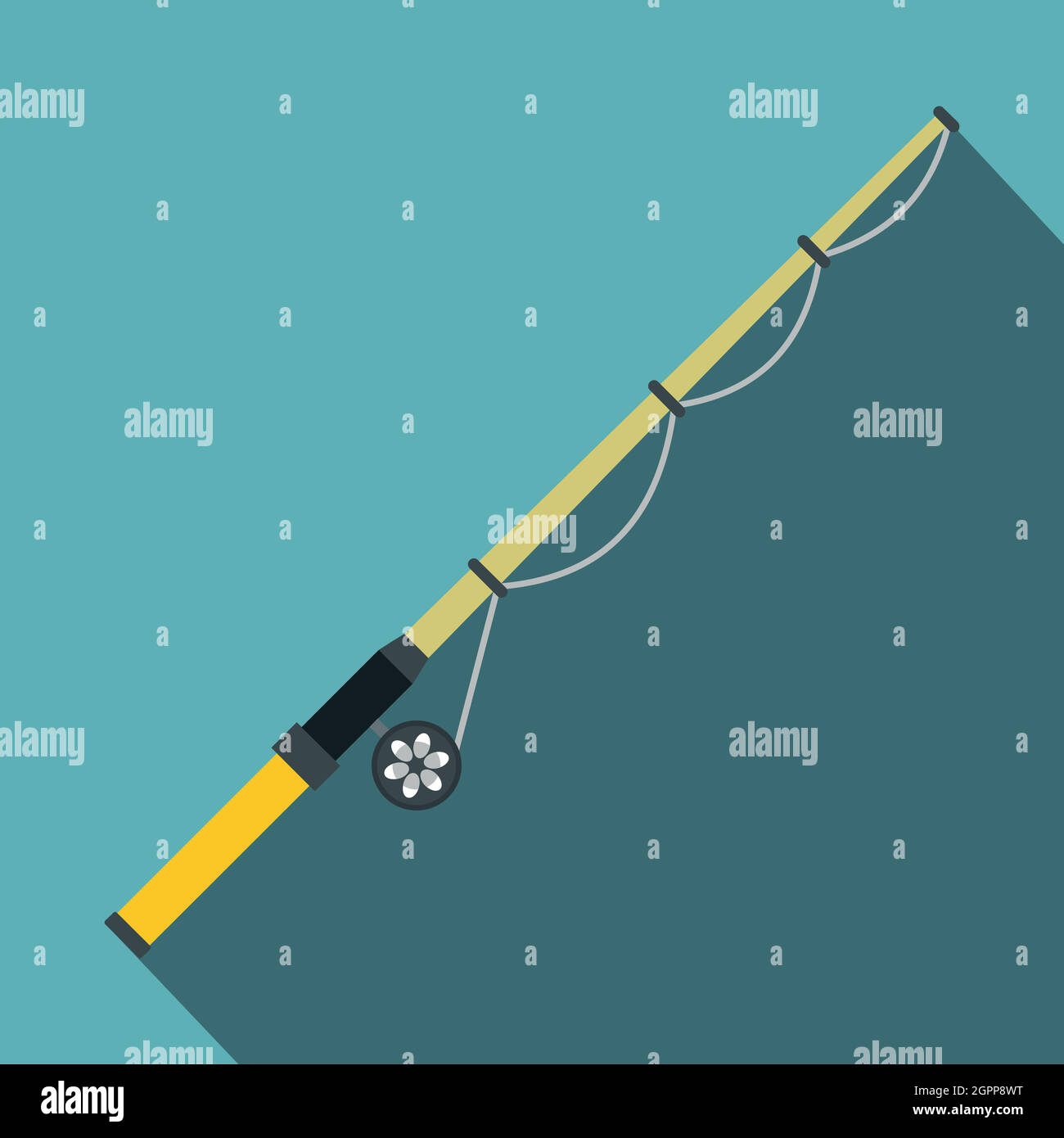 Fishing with reel rod Stock Vector Images - Alamy