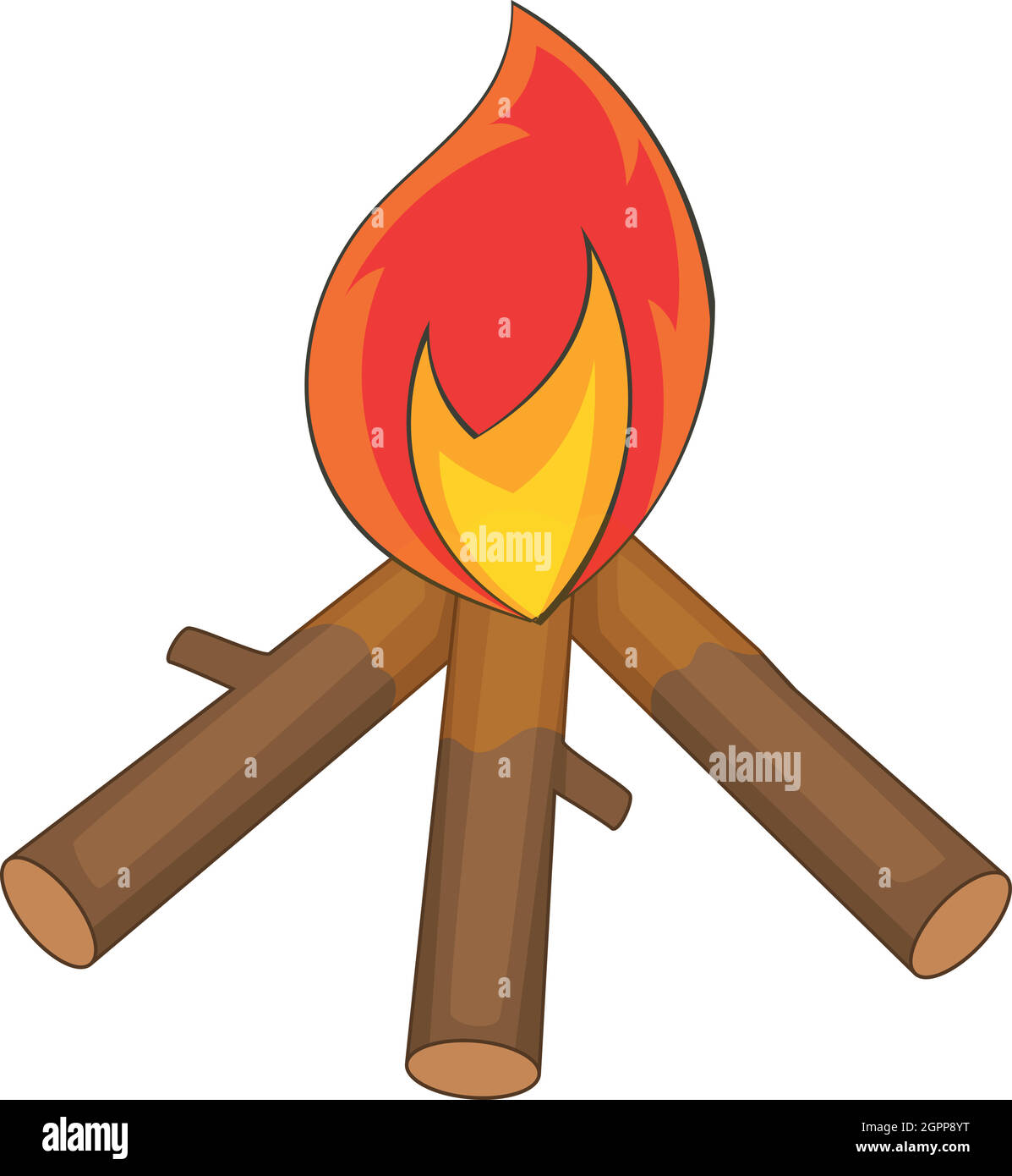 Burning bonfire wood vector Stock Vector Images - Alamy