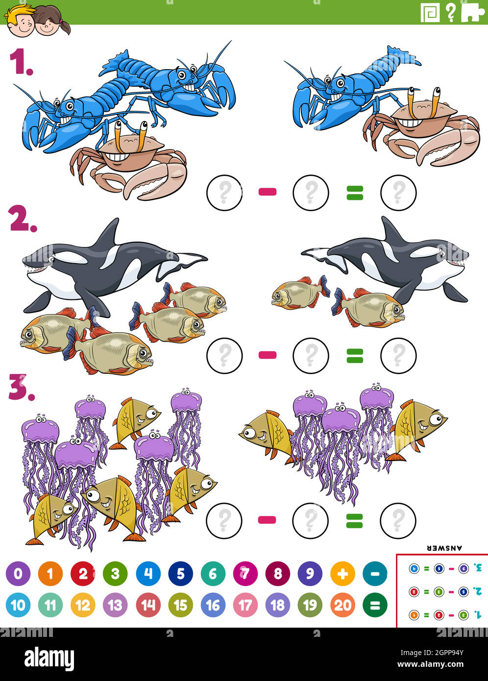 Marine animals for kids Stock Vector Images - Alamy