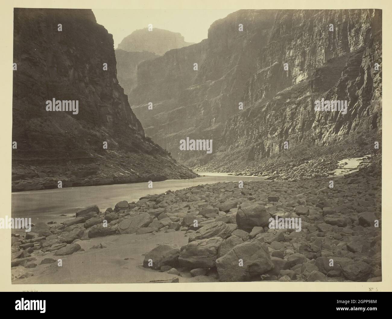 Colorado River, Mouth of Kanab Wash, Looking West, 1872. [Geological ...