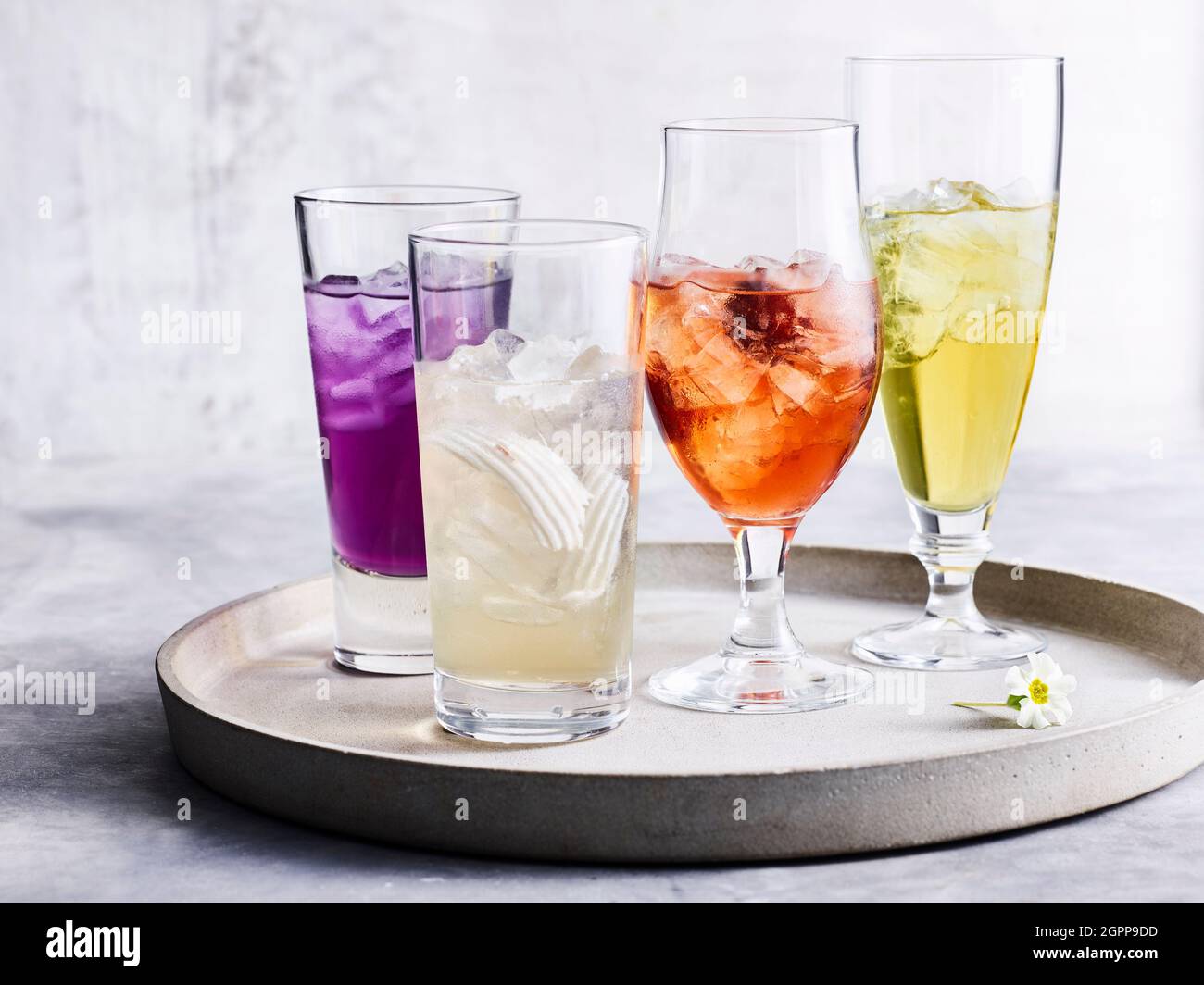 Variety of colored drinks Stock Photo - Alamy