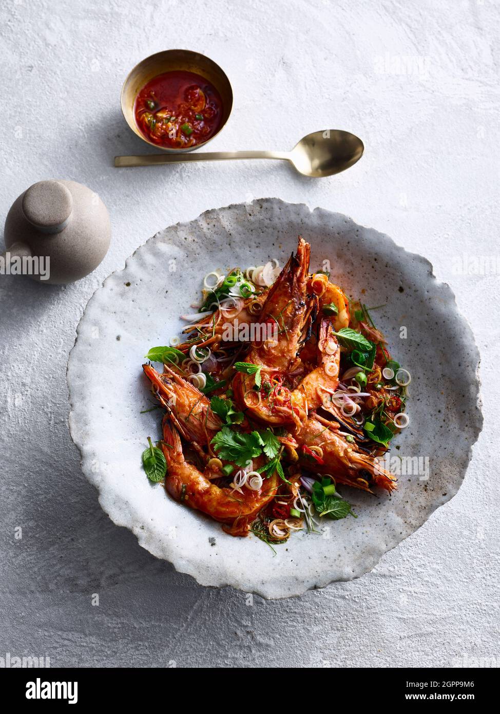 Pla Goong shrimp meal Stock Photo - Alamy