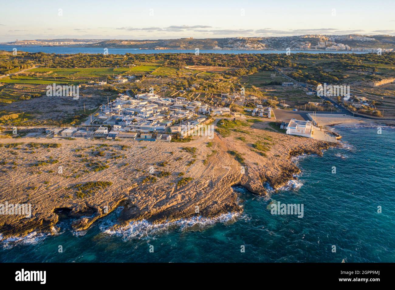 Malta, Mellieha, Aerial view of sea coast Stock Photo - Alamy