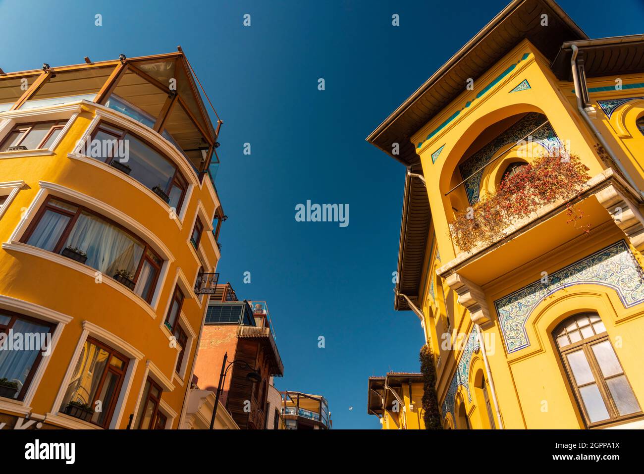 Turkey, Istanbul, Low angle view of residential buildings in Faith ...