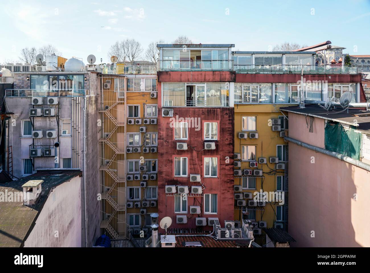 Turkey, Istanbul, Residential buildings in Faith district Stock Photo ...