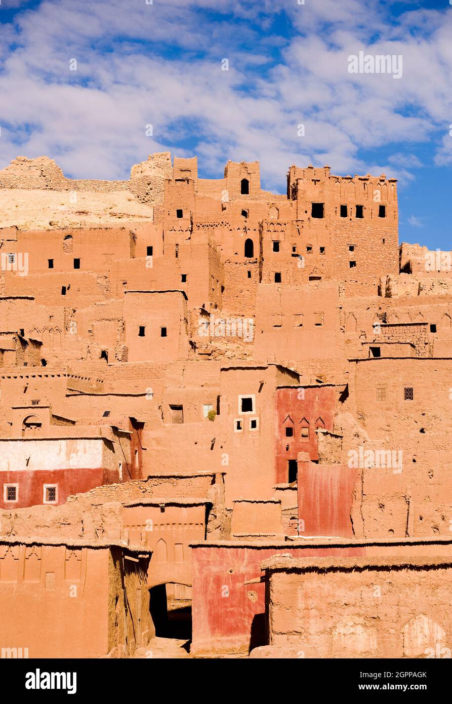 Morocco, Adobe buildings of Ait Benhaddou Kasbah Stock Photo - Alamy