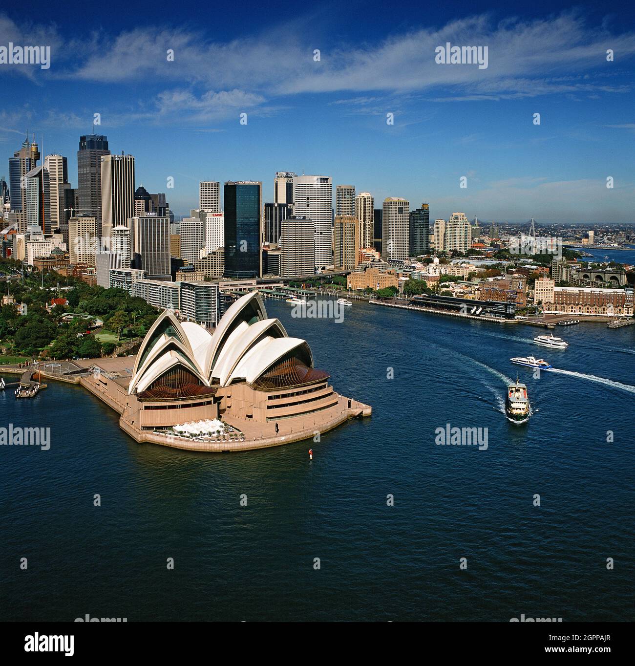 Australia, Sydney, Aerial view Sydney Opera House and skyscrapers Stock ...