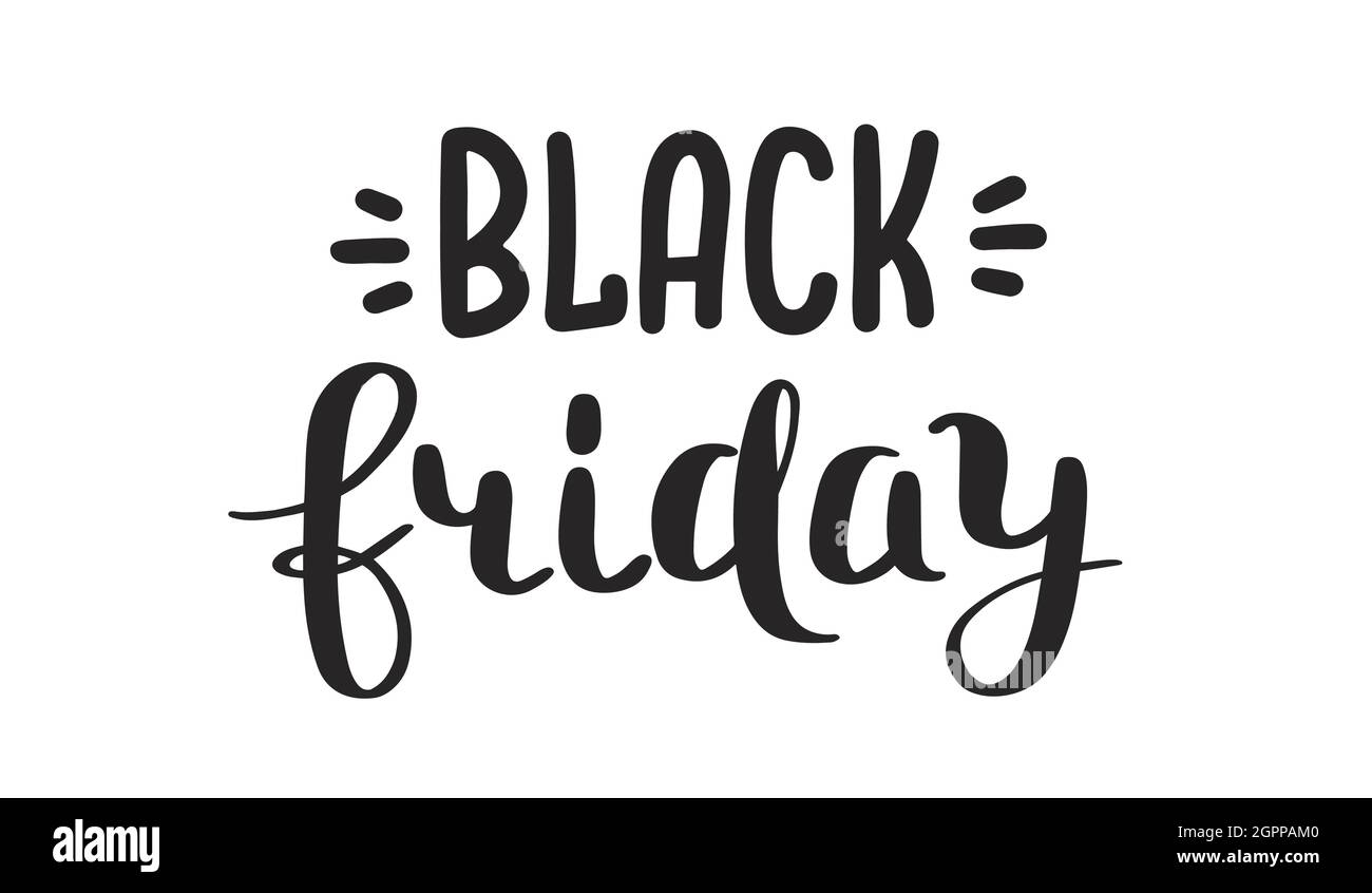 Black friday handwritten lettering, vector illustration sale banner ...
