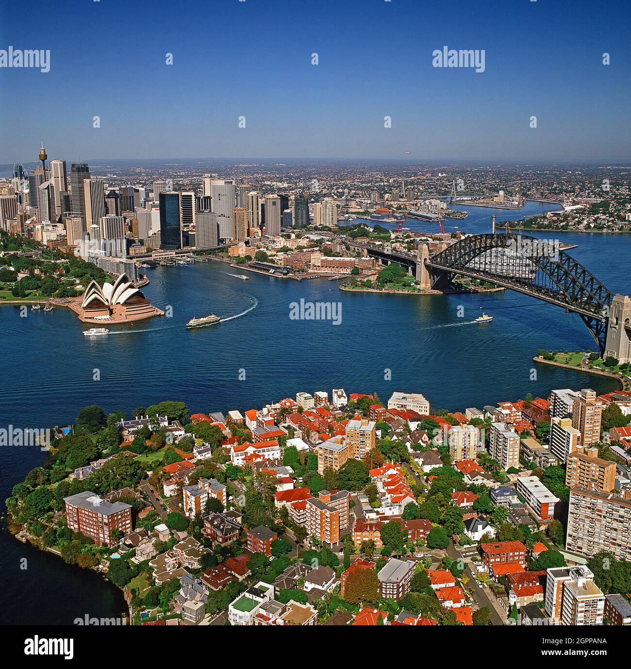 Australia, Sydney, Aerial view of city and bay Stock Photo - Alamy
