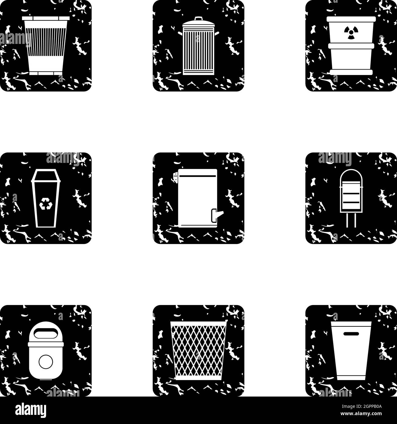 Rubbish bin icons set, grunge style Stock Vector Image & Art - Alamy
