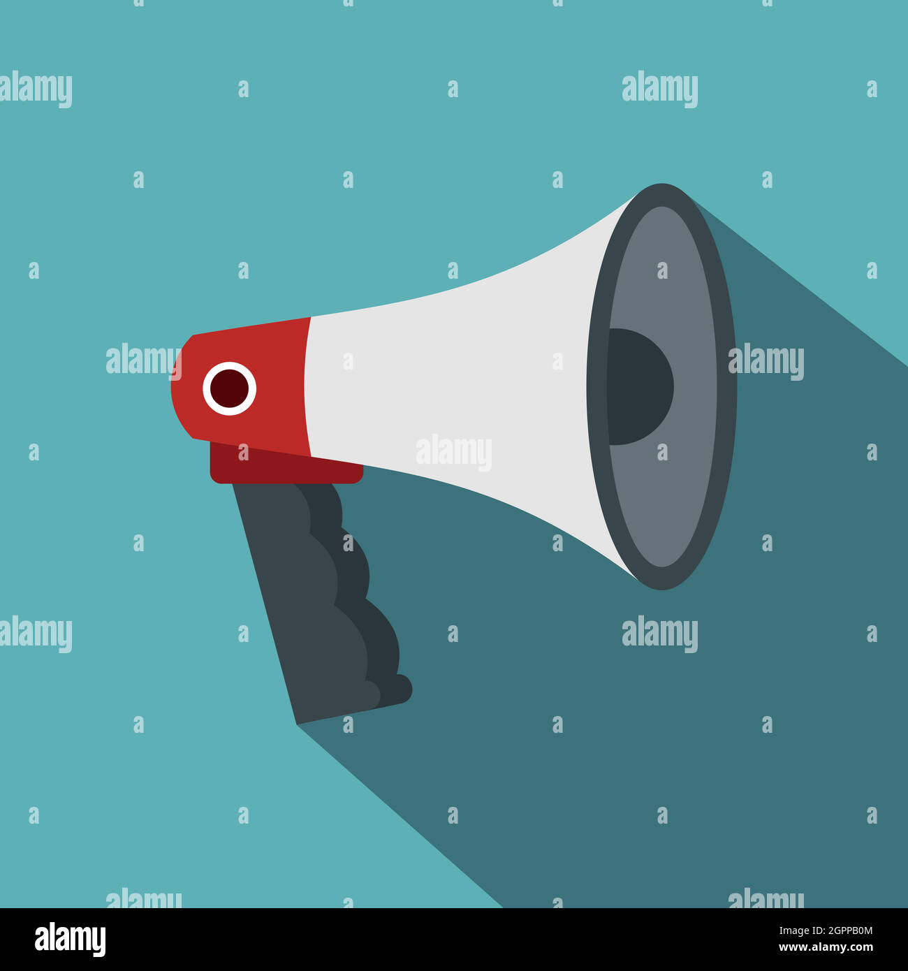 Red and white bullhorn public megaphone icon Stock Vector Image & Art ...