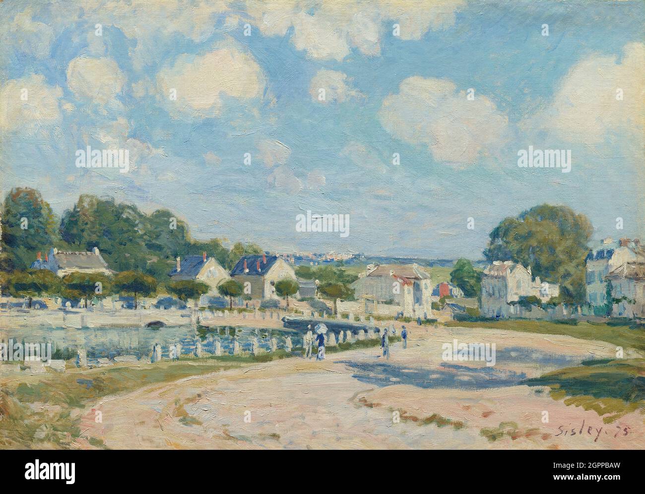 Alfred sisley the watering place at marly le roi hi-res stock ...
