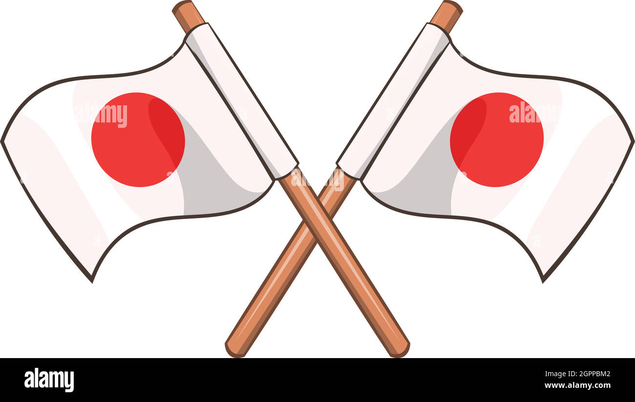 Crossed flags of Japan icon, cartoon style Stock Vector Image & Art - Alamy