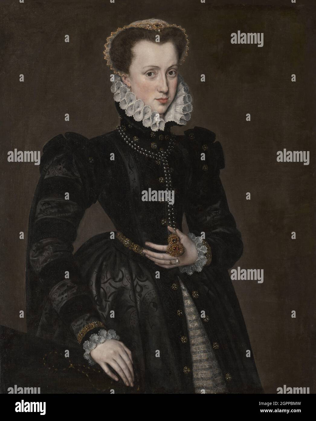 Portrait of a Court Lady, 1560/70. Follower of Antonis Mor Stock Photo ...