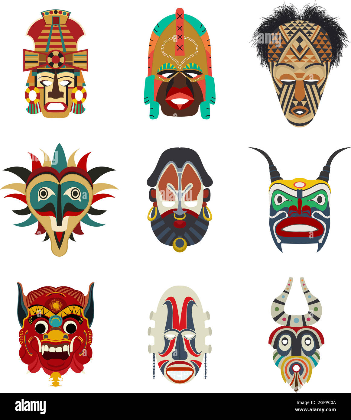 Tribal masks set Stock Vector Image & Art - Alamy
