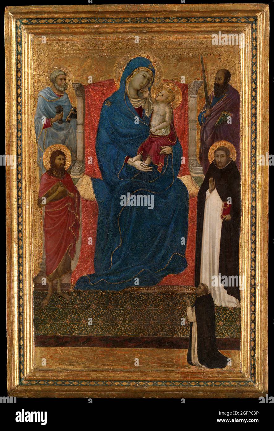 Virgin and Child Enthroned with Saints Peter, Paul, John the Baptist, and Dominic and a ...