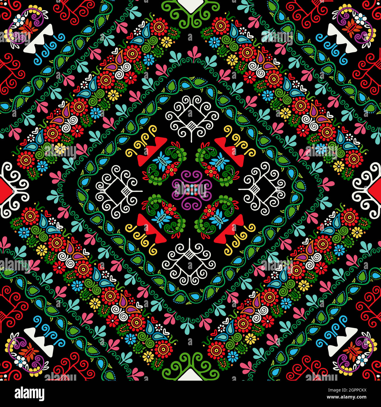 Hungarian traditional embroidery Stock Vector Images - Alamy
