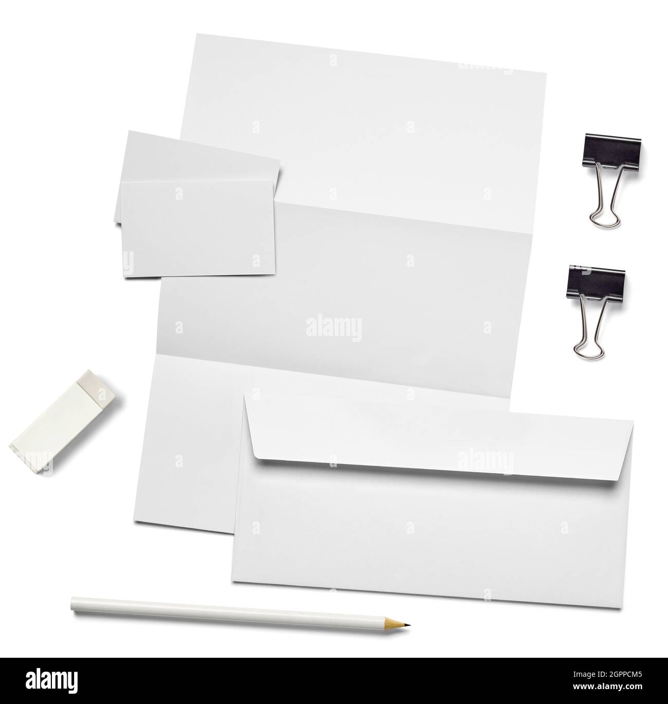 envelope letter card paper clip pencil template business Stock Photo ...