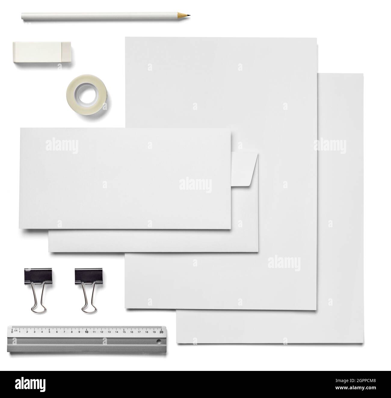 envelope letter card paper clip pencil template business Stock Photo ...