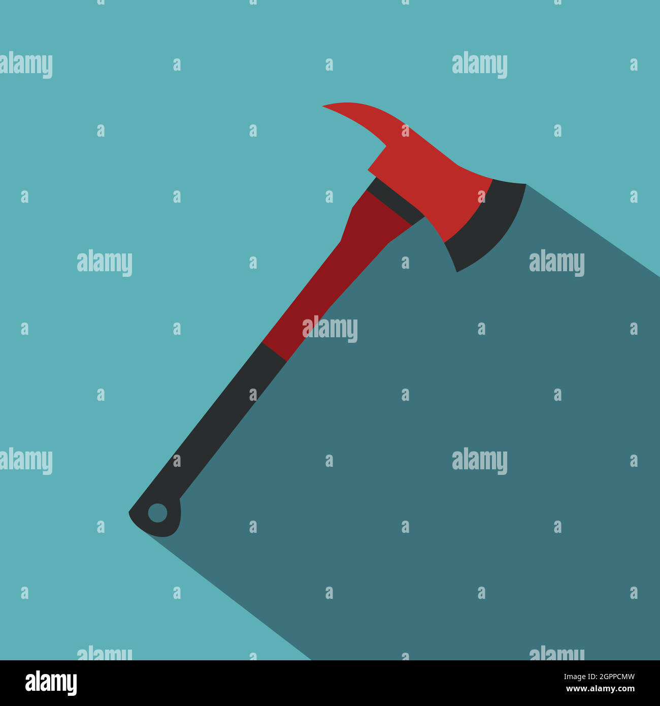 Red firefighter axe icon, flat style Stock Vector Image & Art - Alamy