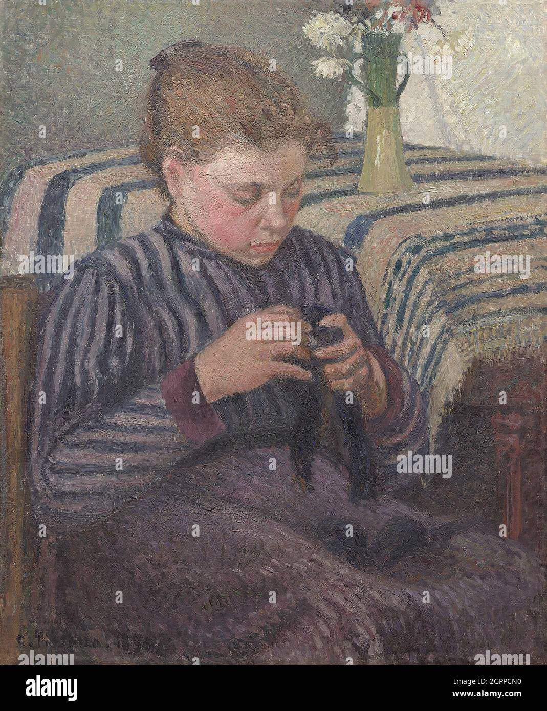 Woman Mending, 1895 Stock Photo - Alamy