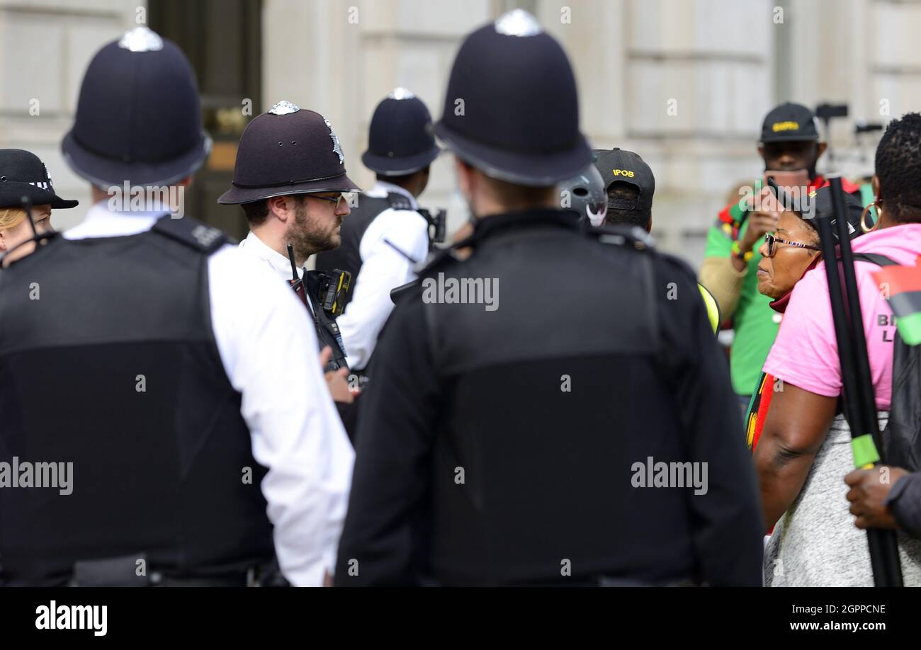 London, England, UK. Metropolitan Police offers on duty at a ...