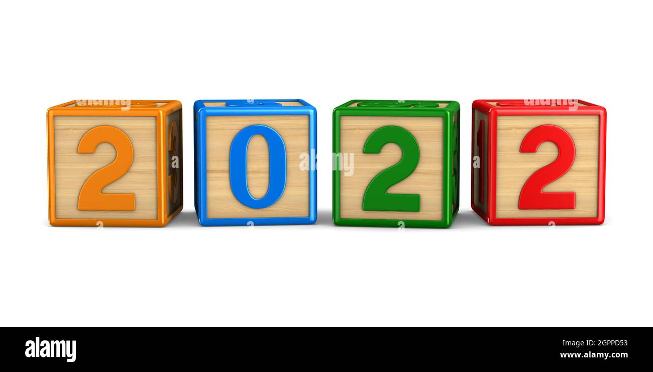 2022 new year on white background. Isolated 3D illustration Stock Photo ...