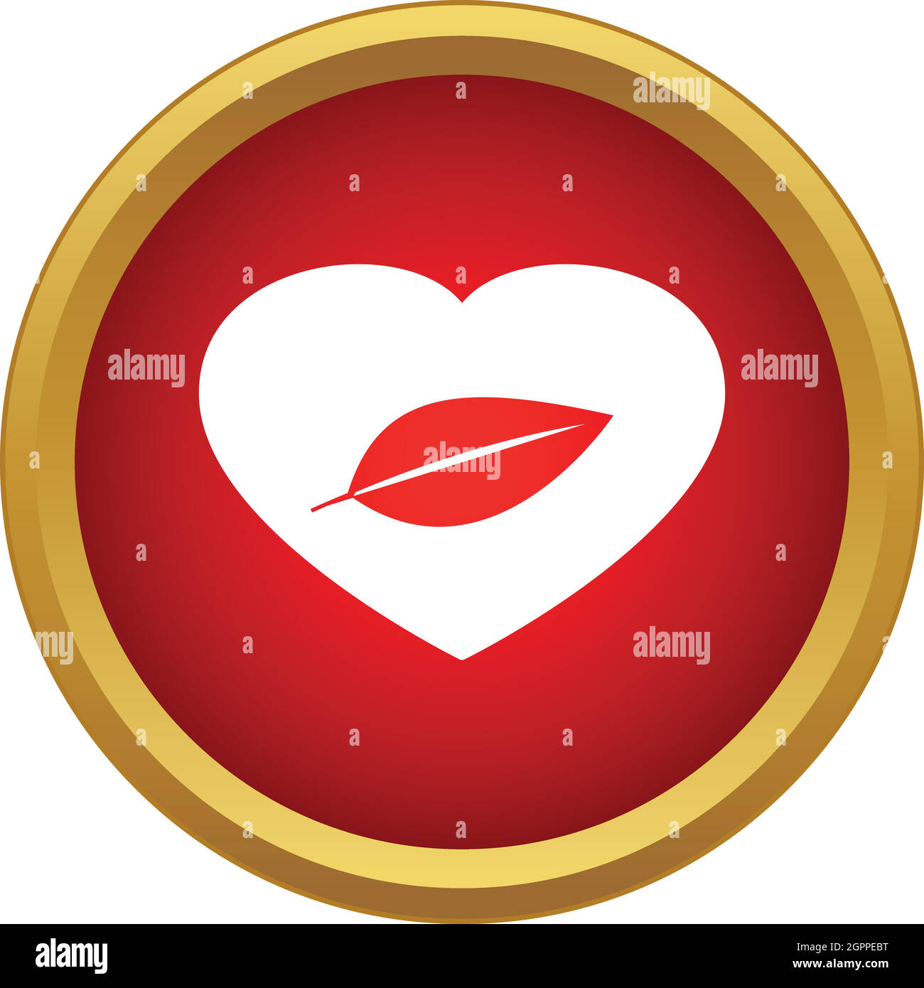 Green leaf heart shape Stock Vector Images - Alamy