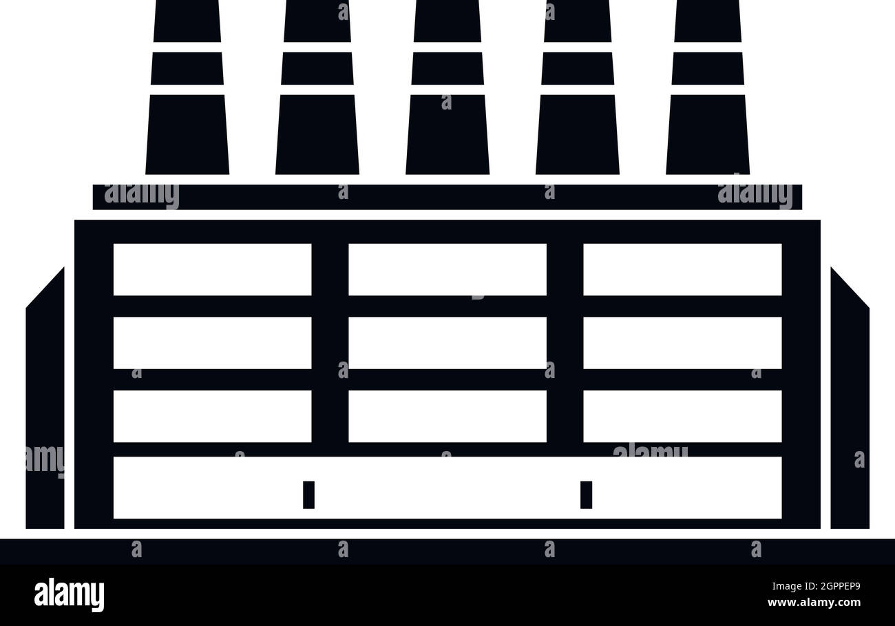 Manufacturing factory building icon, simple style Stock Vector Image ...