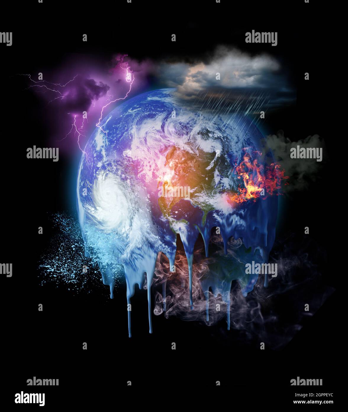 Climate change threats over melting planet Earth, dangers of global ...