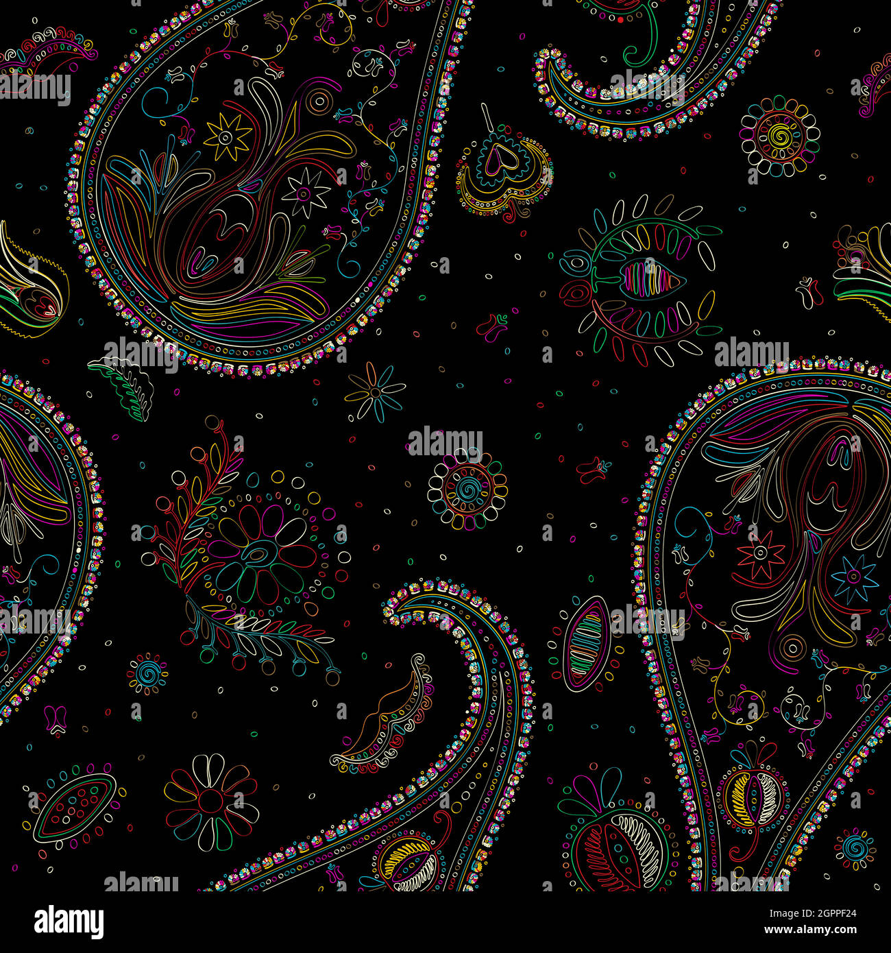 Paisley pattern seamless vector Stock Vector Images - Alamy