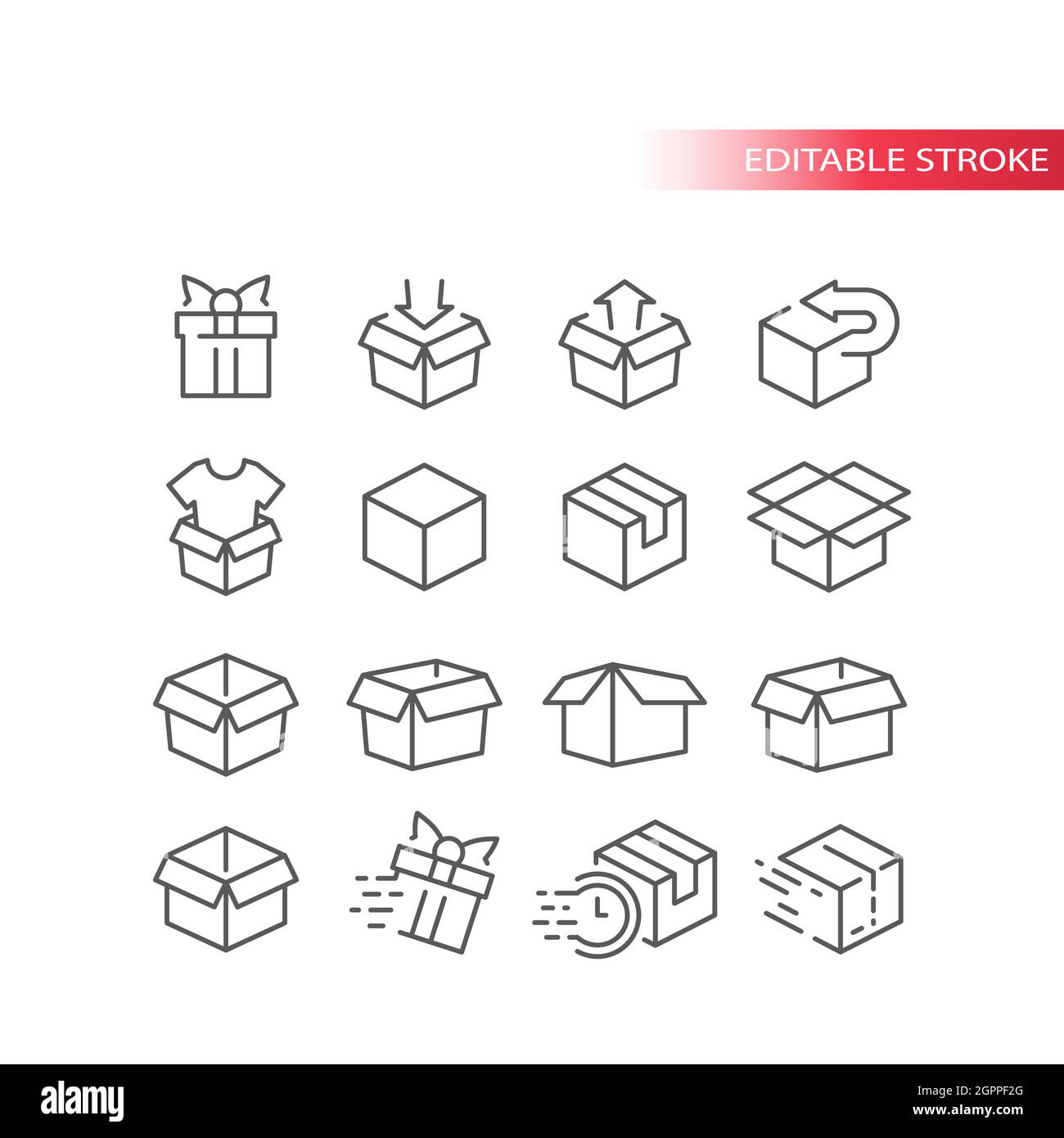 Outline box vector icon set Stock Vector Image & Art - Alamy