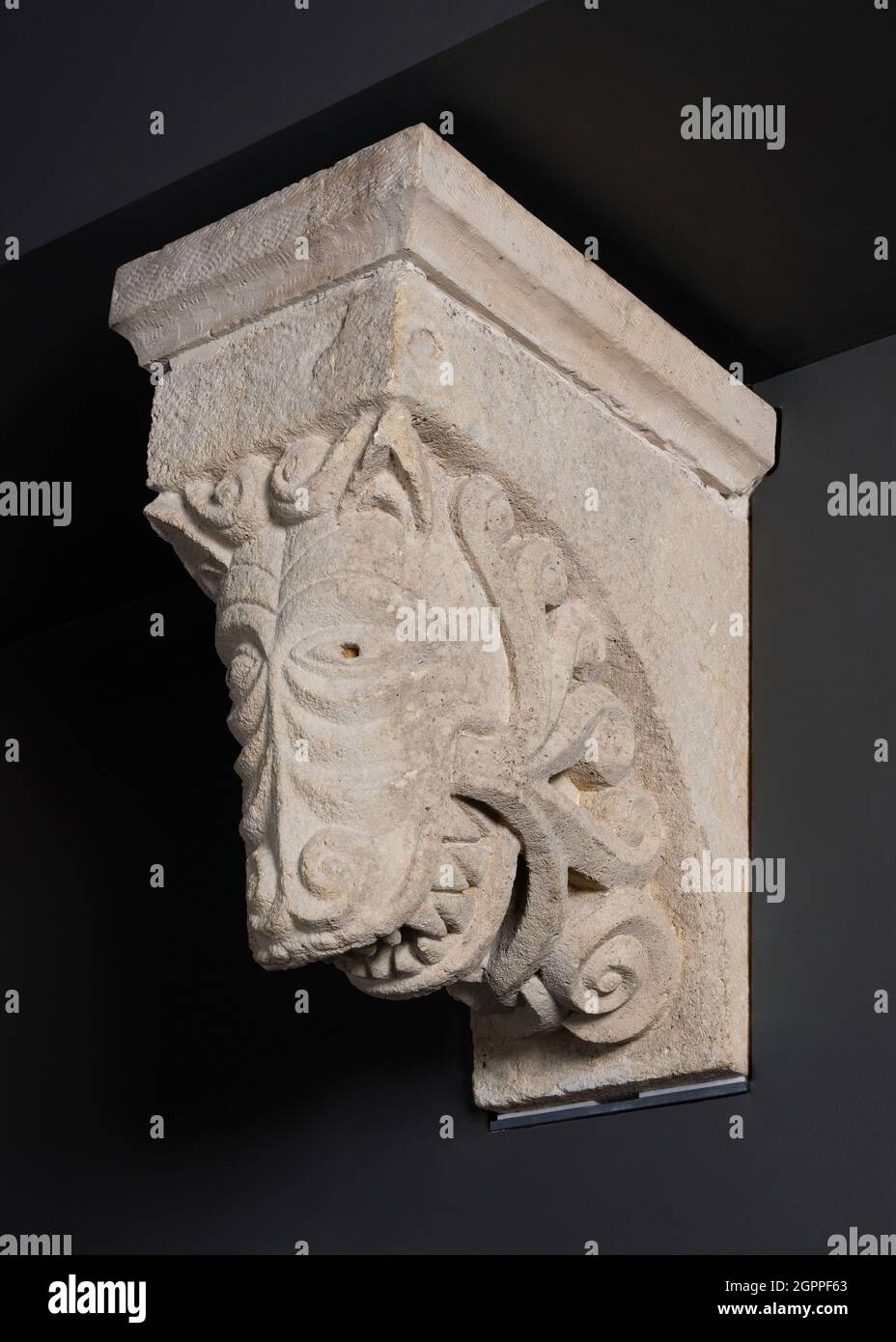 Corbel with Animal Mask Sprouting Leaves from the Monastery Church of ...
