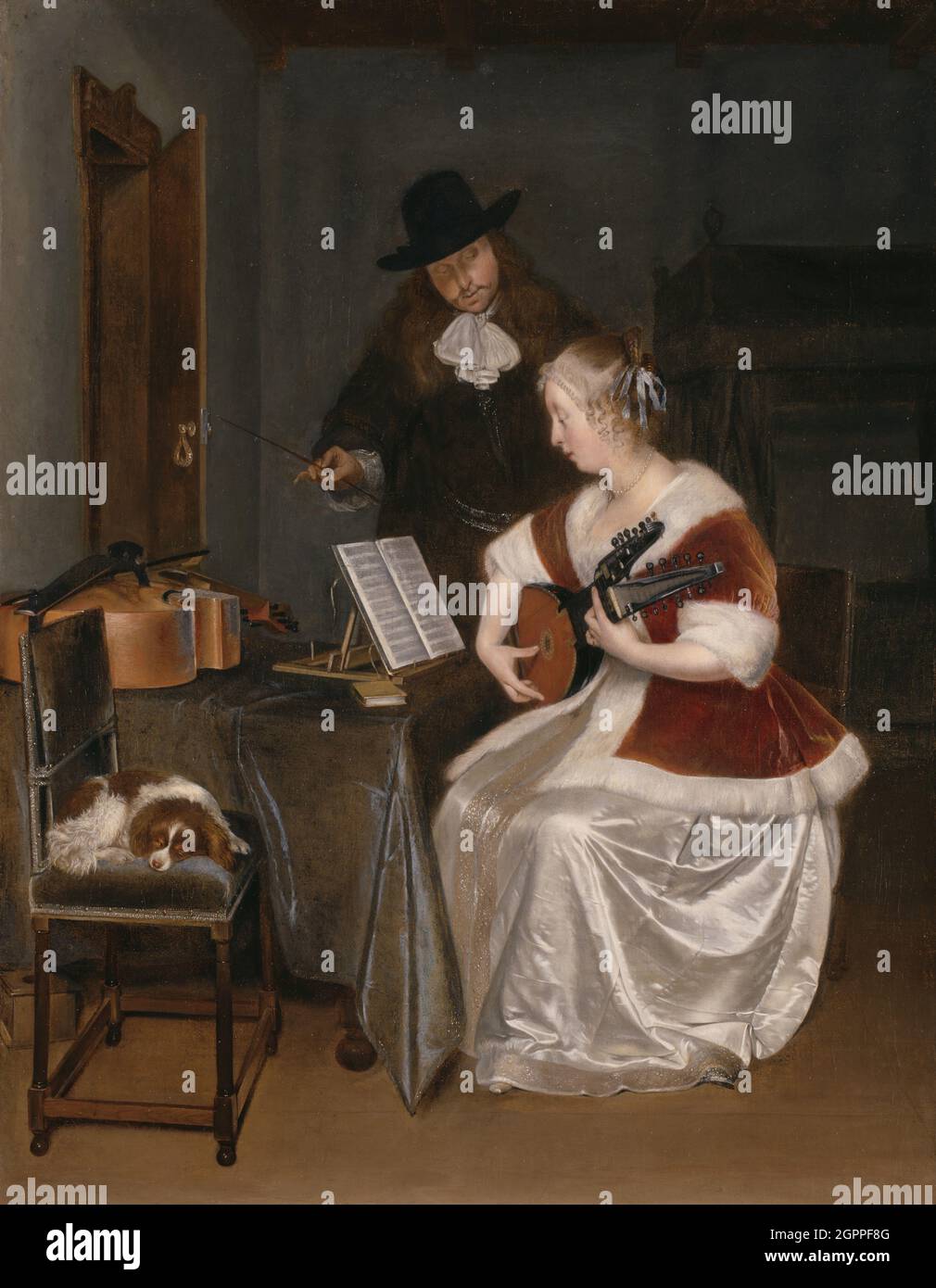 The Music Lesson, c. 1670 Stock Photo - Alamy