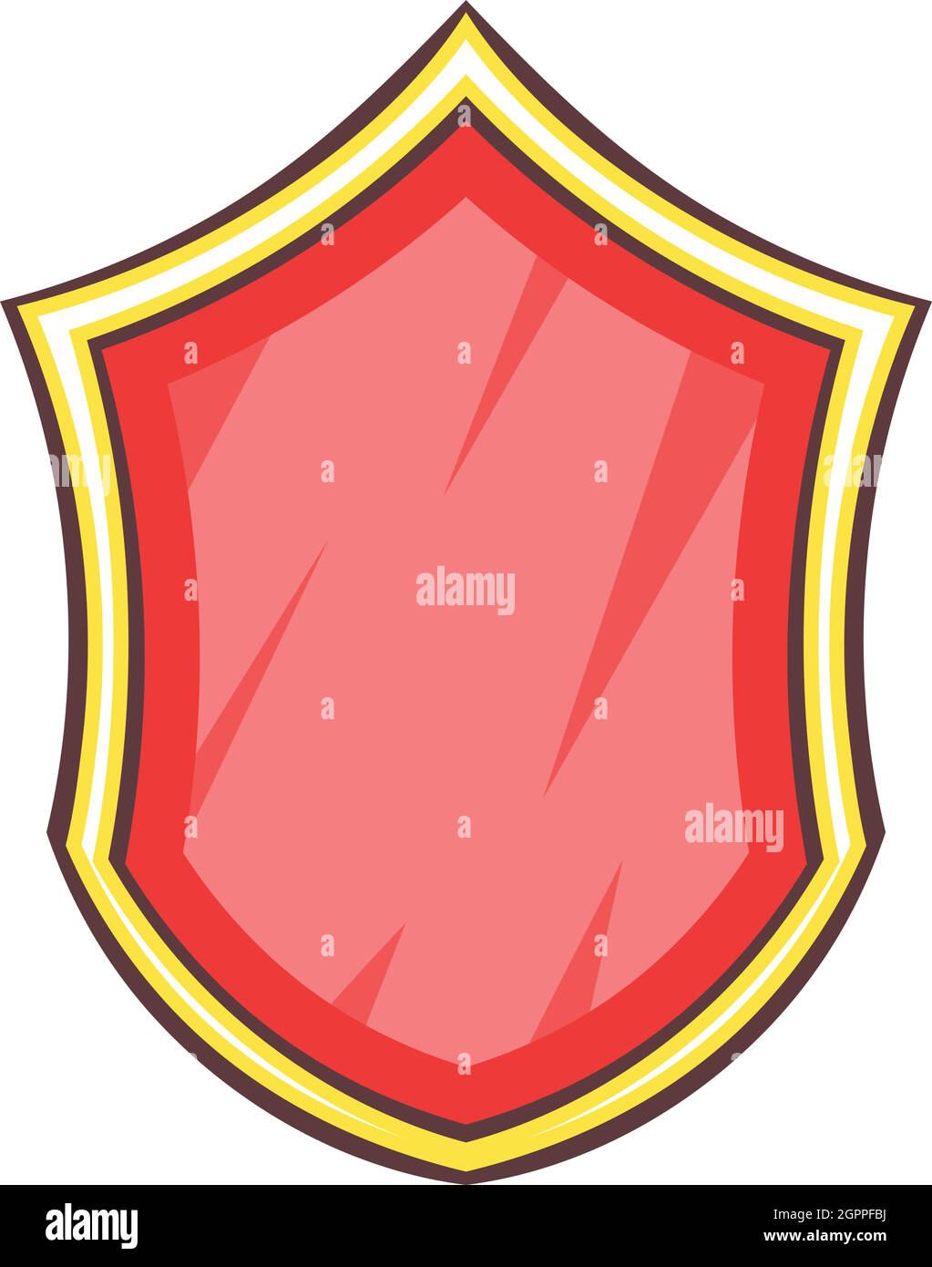 Red safety protection shield icon, cartoon style Stock Vector Image ...