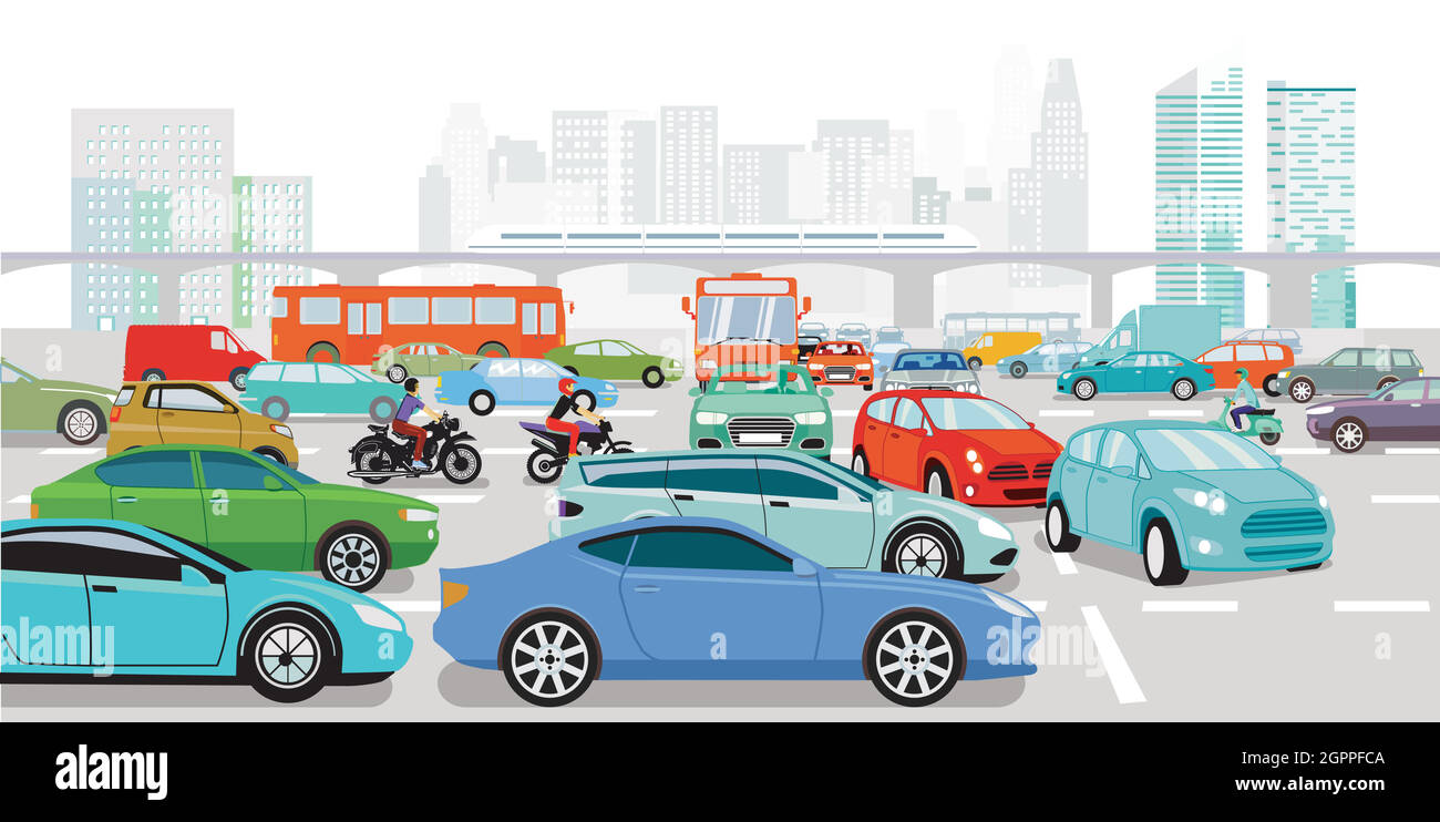 Cars in traffic Stock Vector Images - Alamy