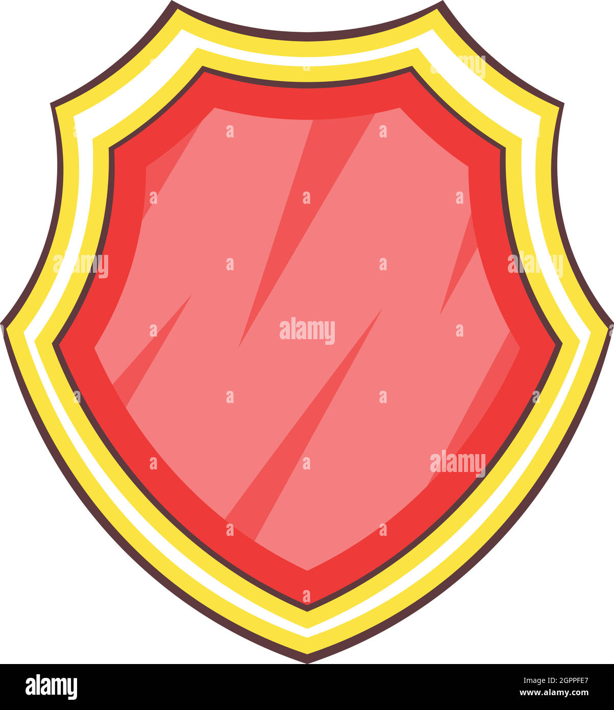 Red protection shield icon, cartoon style Stock Vector Image & Art - Alamy