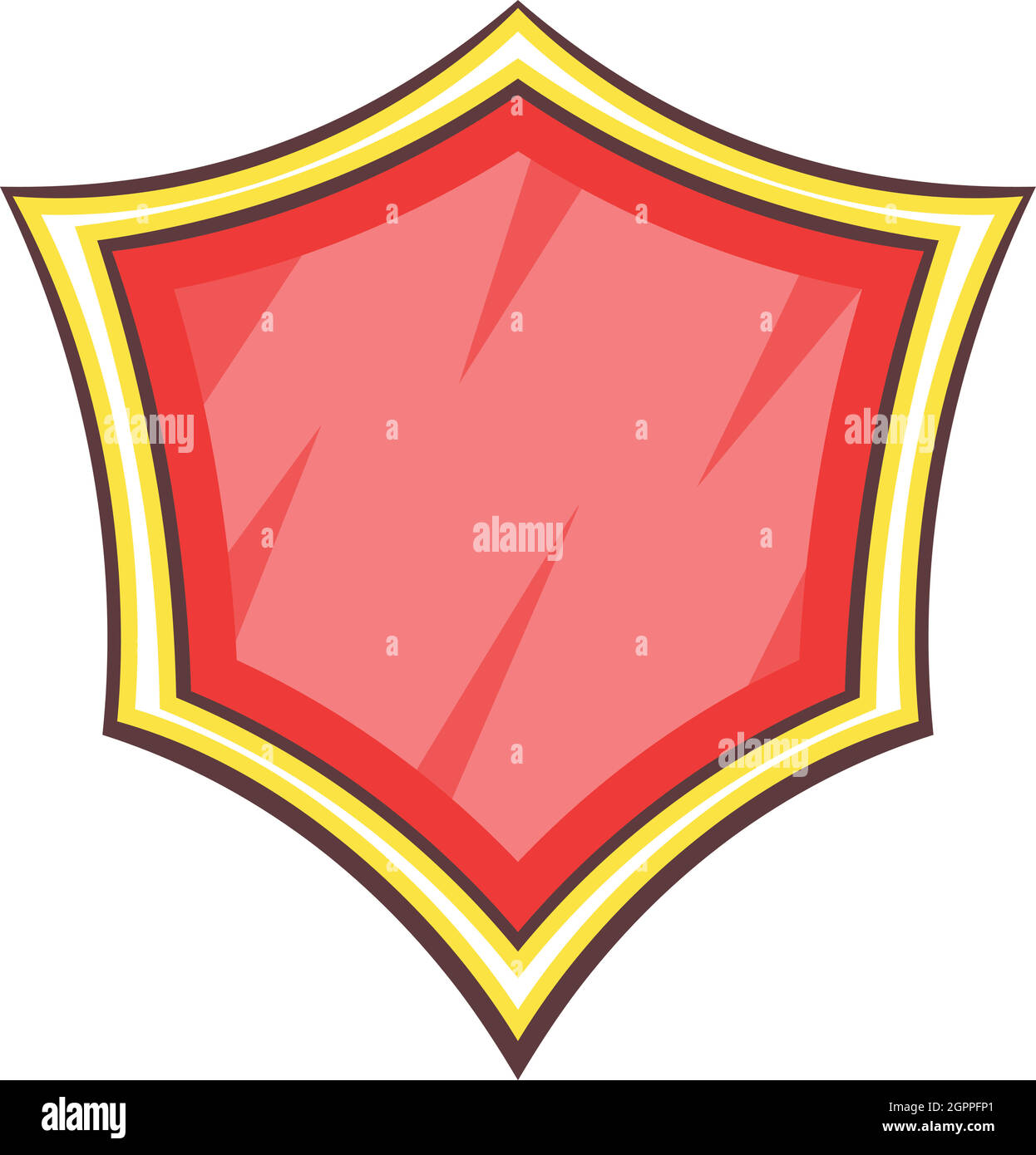 Red blank safety shield icon, cartoon style Stock Vector Image & Art ...