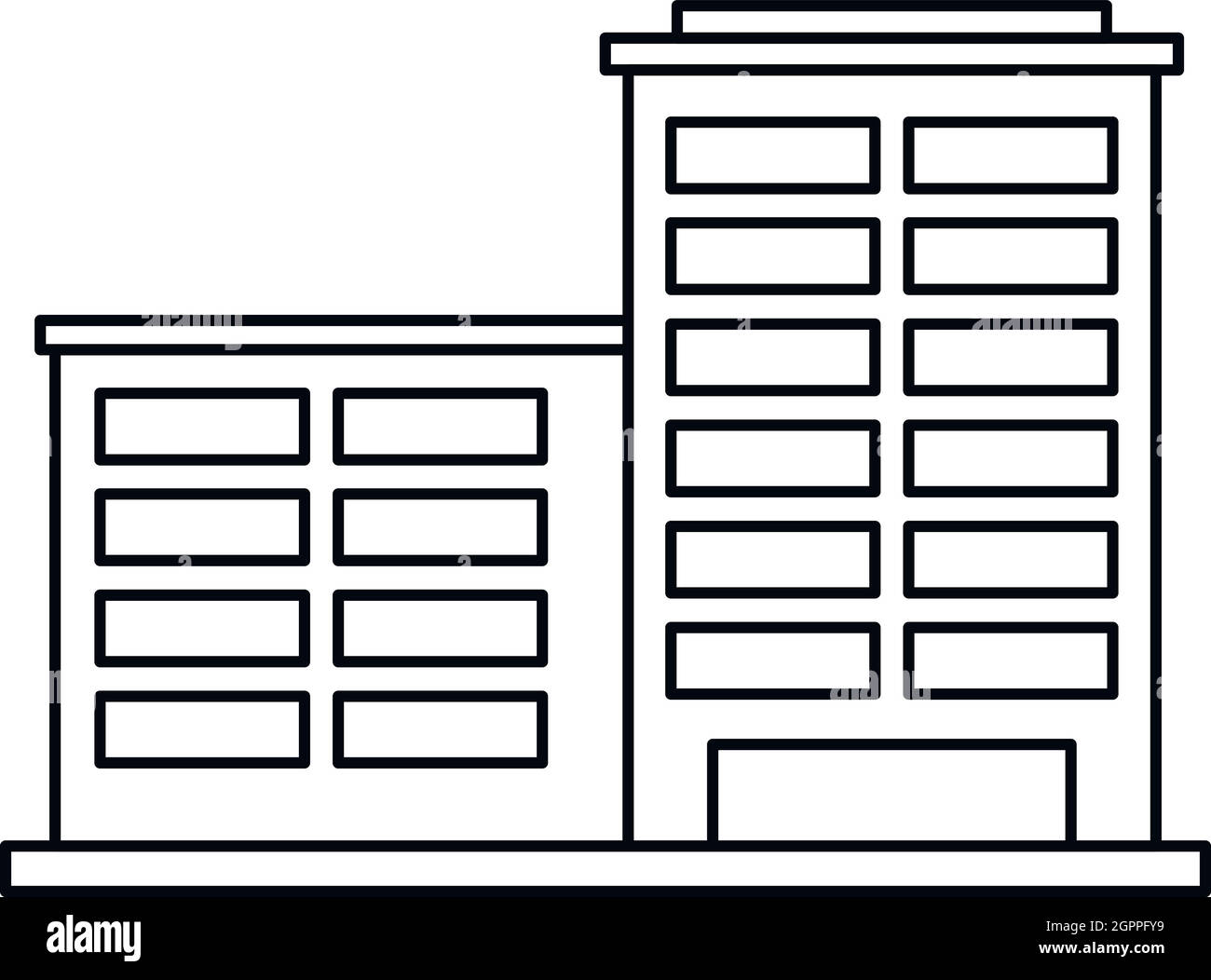 Building icon black line hi-res stock photography and images - Alamy