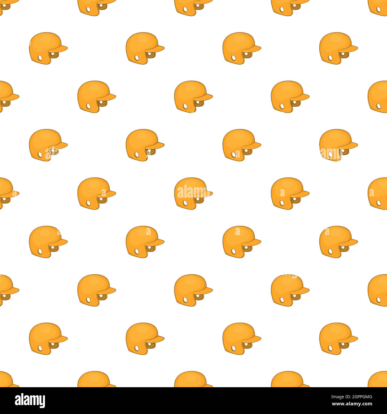 Yellow baseball helmet pattern, cartoon style Stock Vector Image & Art ...
