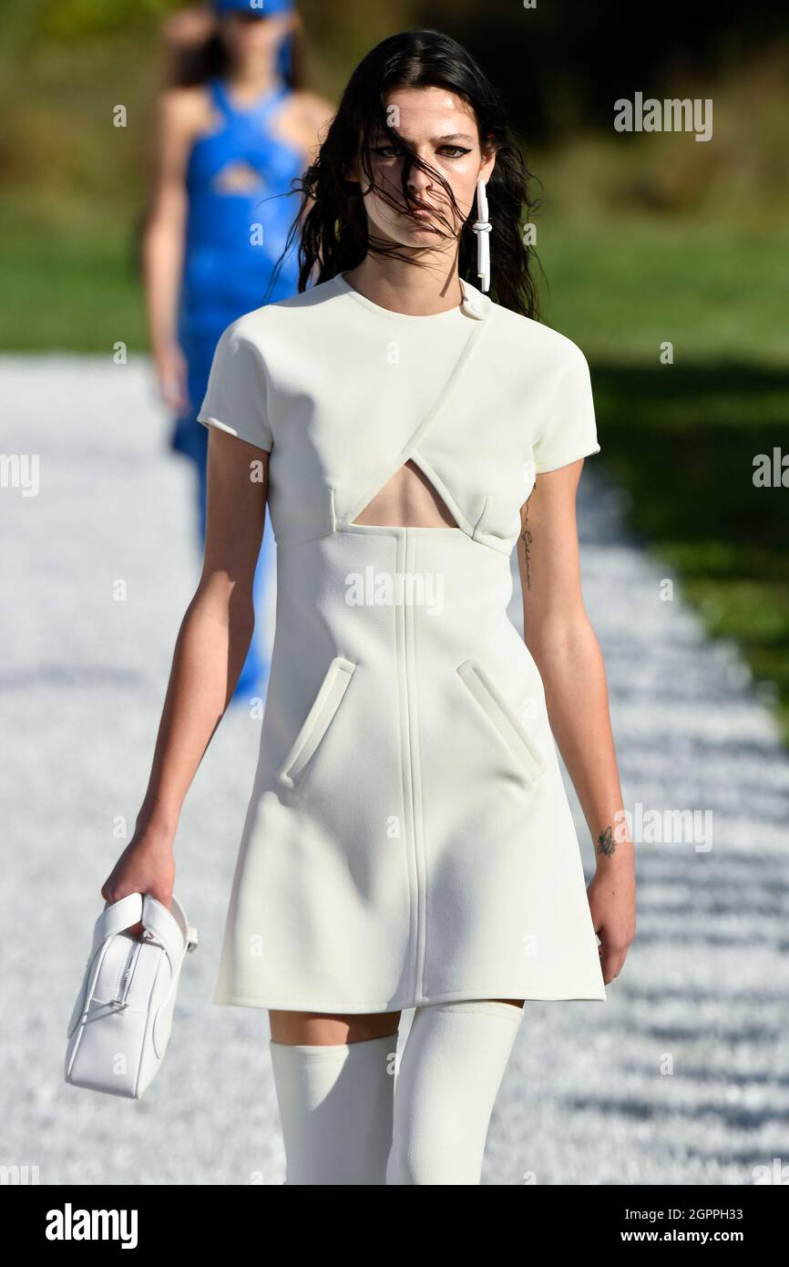 Paris, France. 29th Sep, 2021. A model walks at the Courreges fashion ...