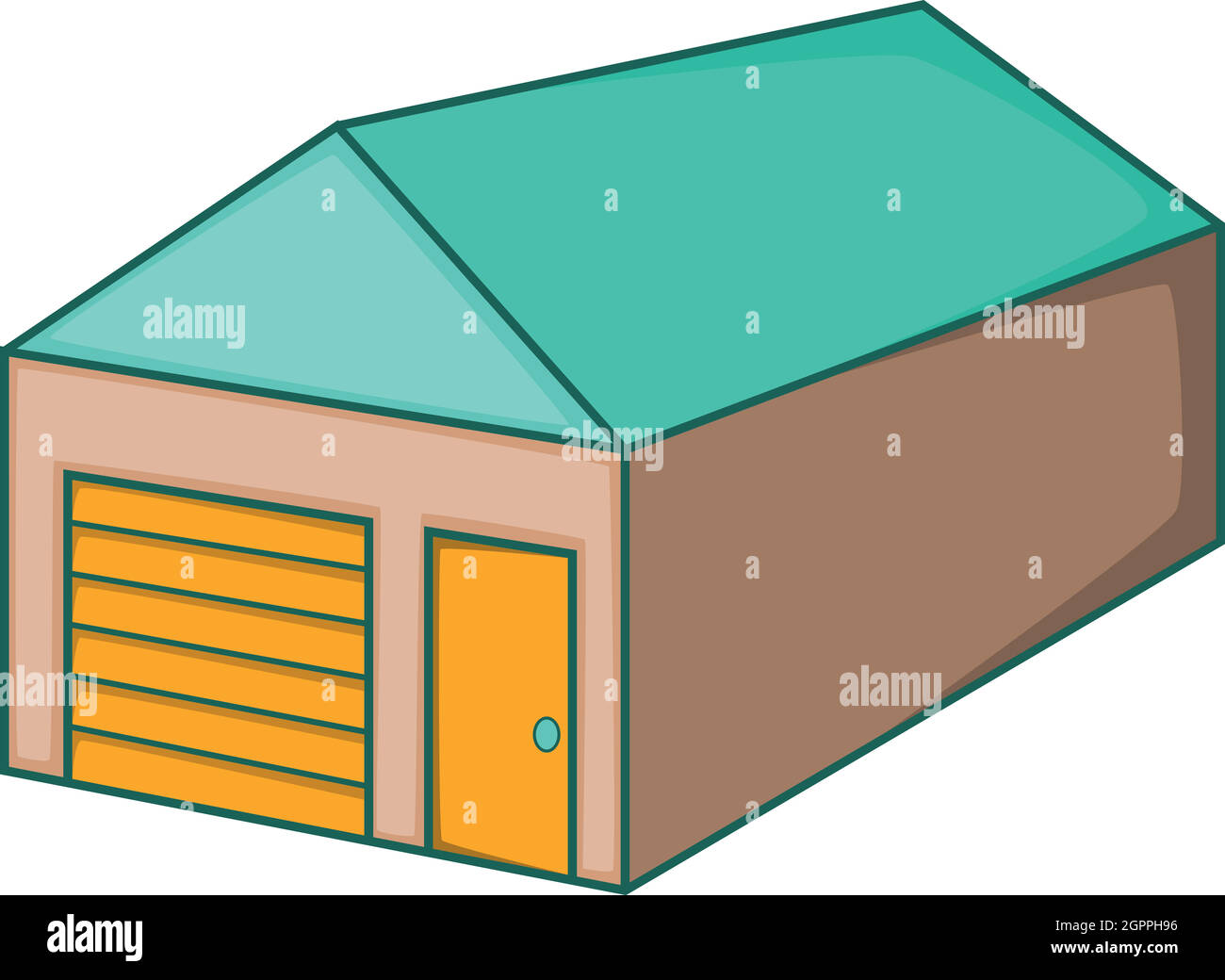 Warehouse with closed doors icon, cartoon style Stock Vector Image ...