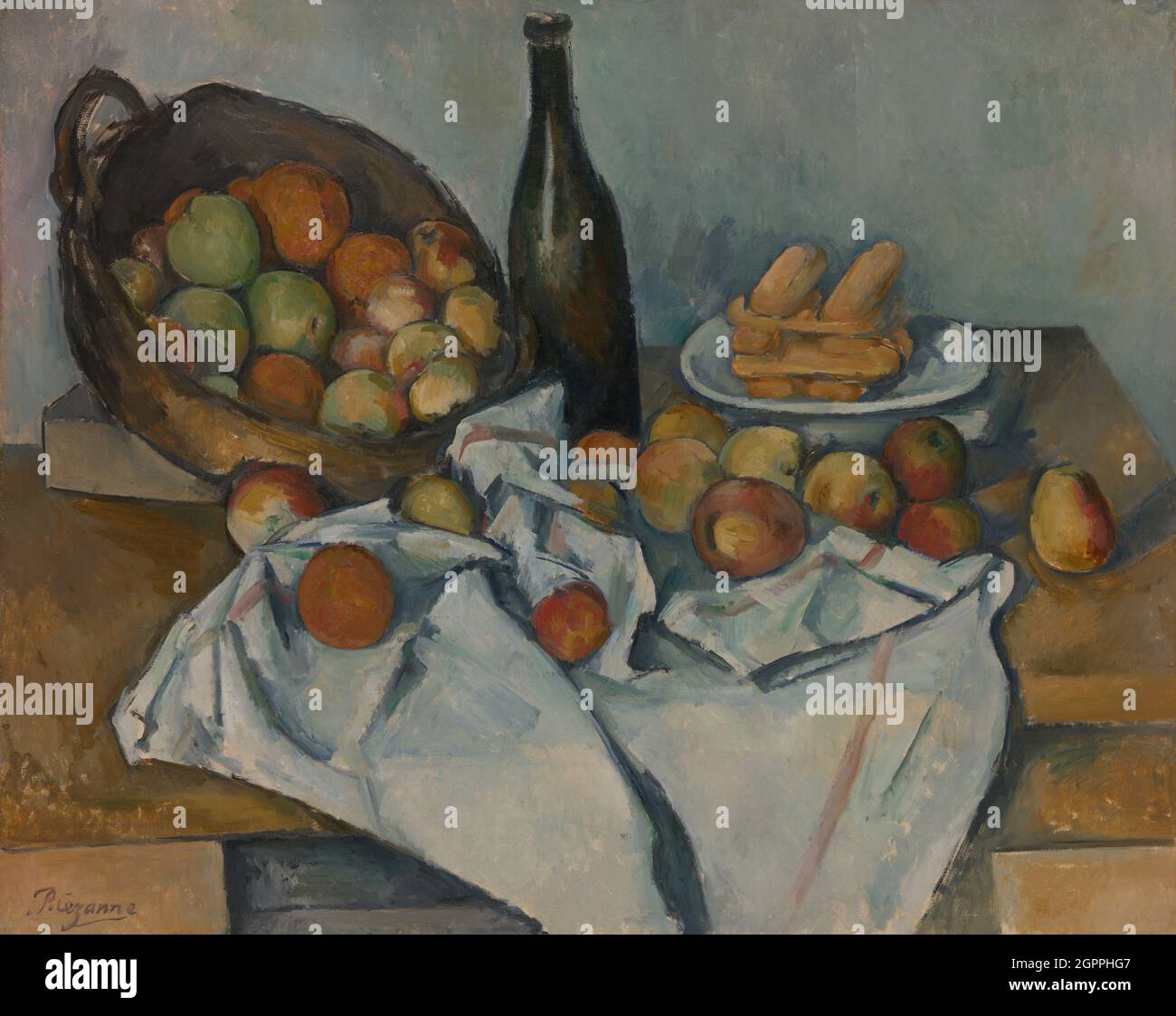 Cezanne Still Life With Basket Of Apples