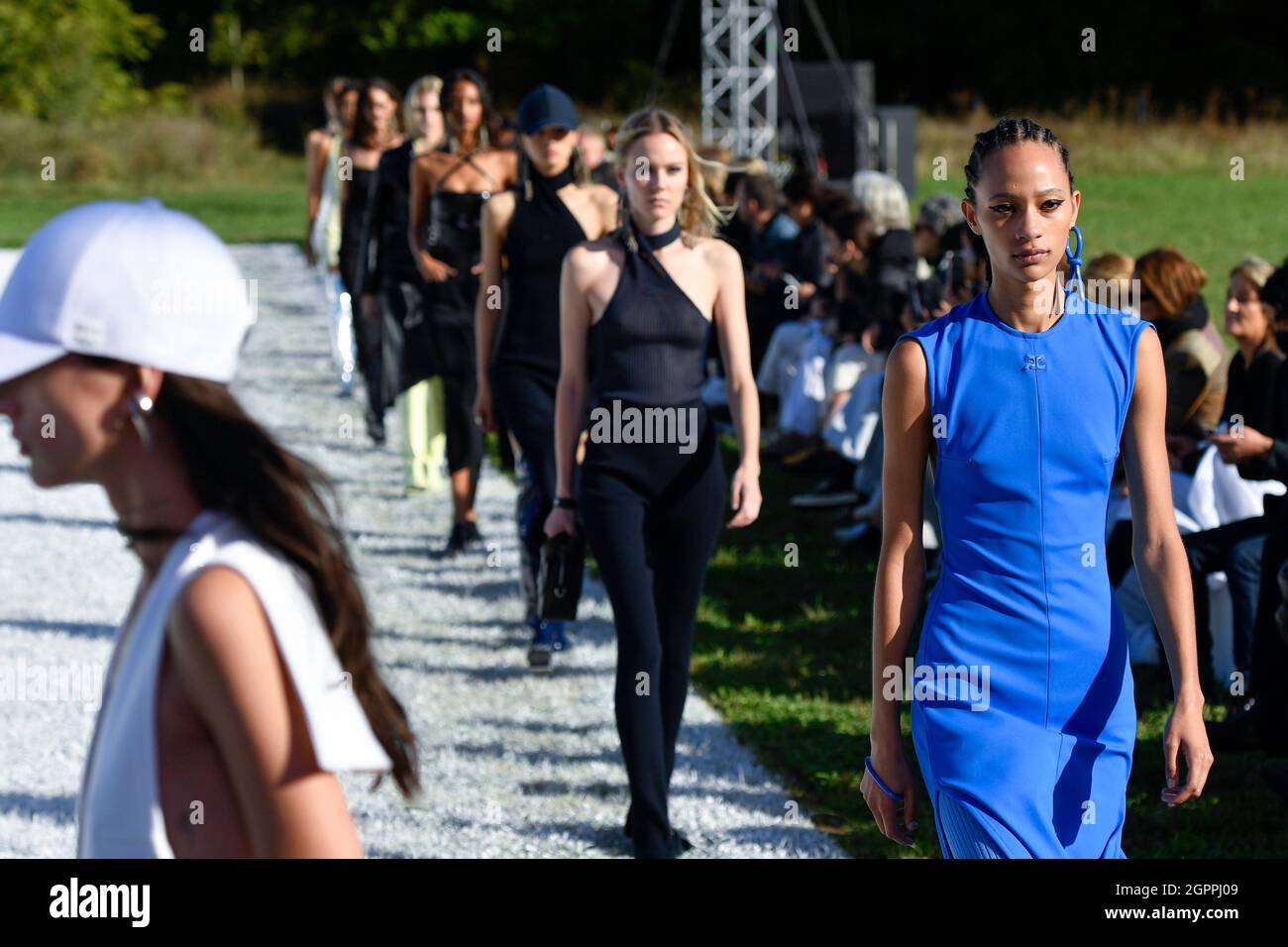 A model walks at the Courreges fashion show during Spring/Summer 2022 ...