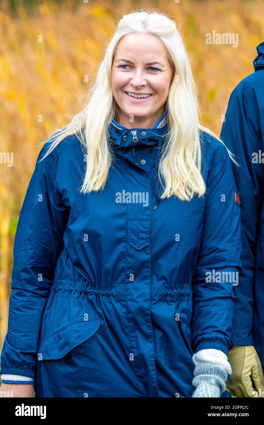 Crown Princess Mette-Marit of Norway during a visit to Fredrikstad ...